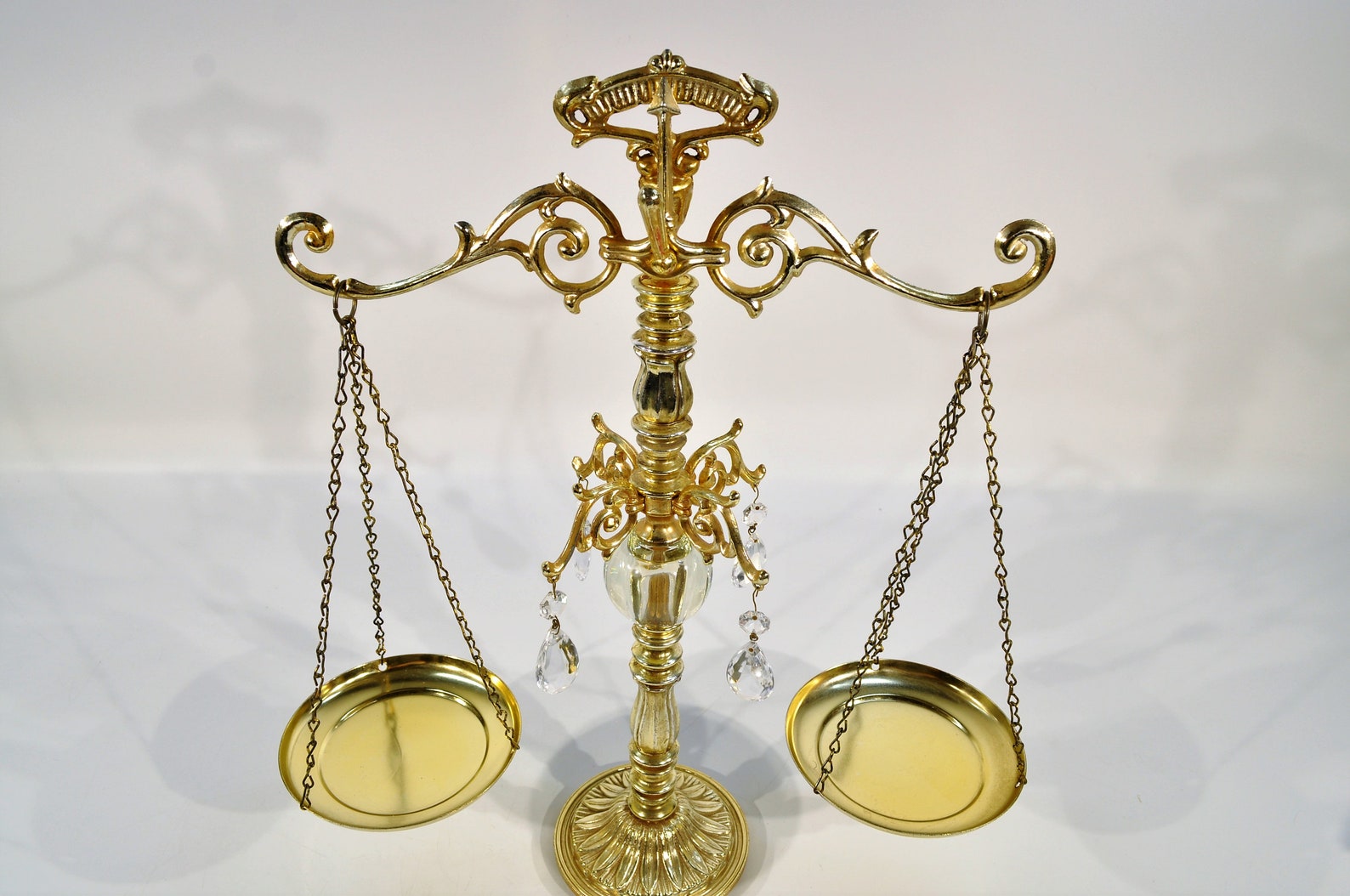 17'' T Filigree Ornate Balance Scale with Crystal | Etsy