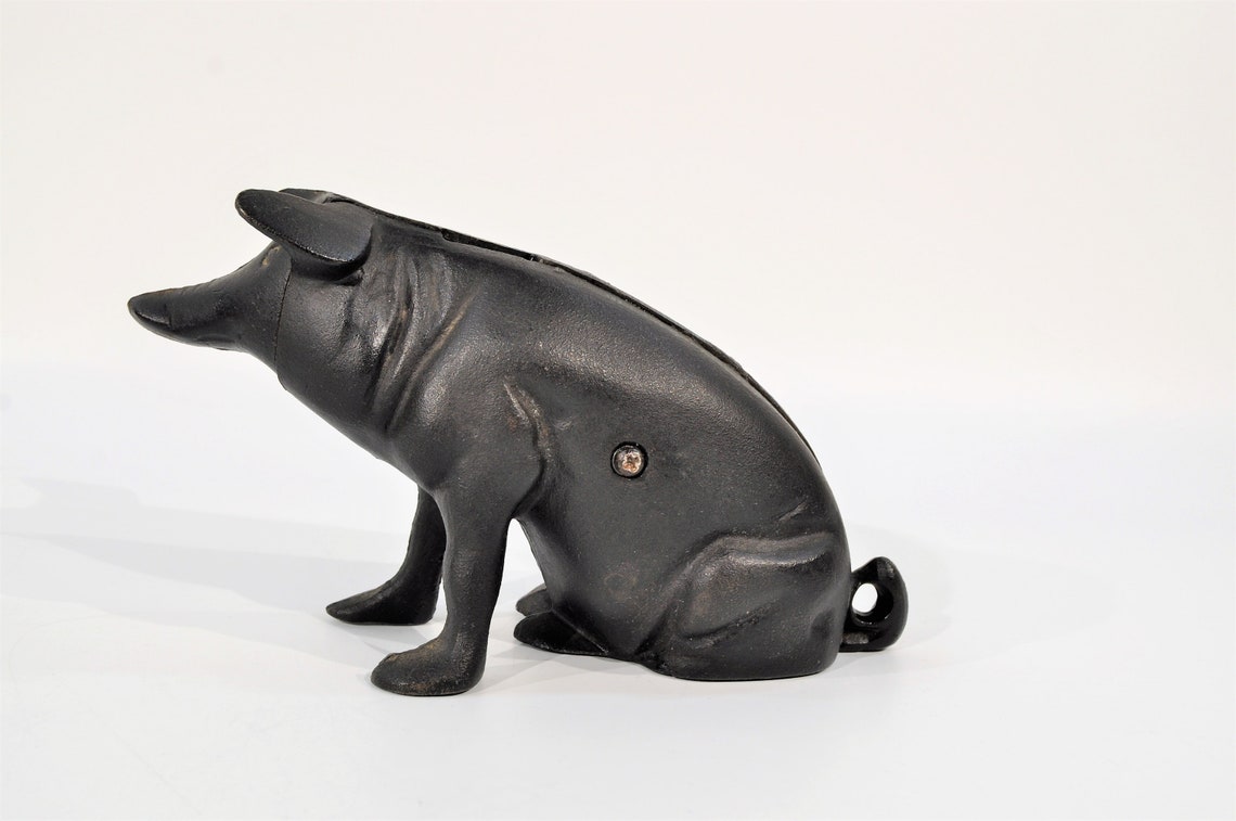 Cast Iron Large Pig Coin Bank/Piggy Bank | Etsy