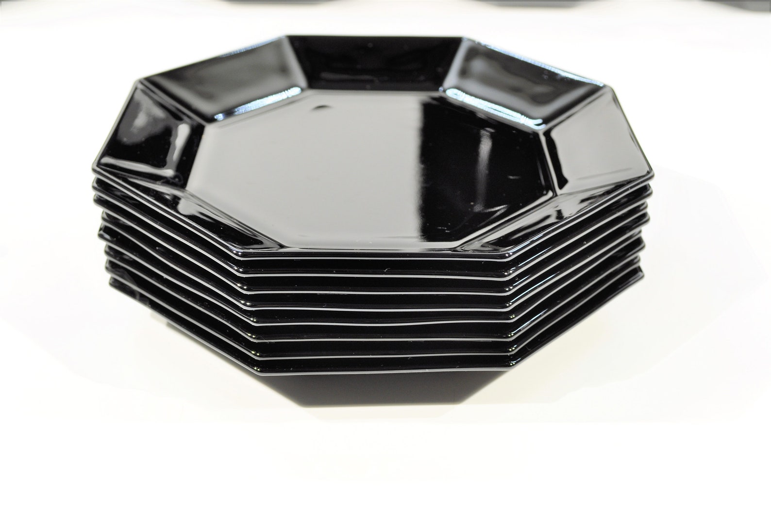 French Arcoroc 65 Piece Black Dinnerware Set /mid Century - Etsy