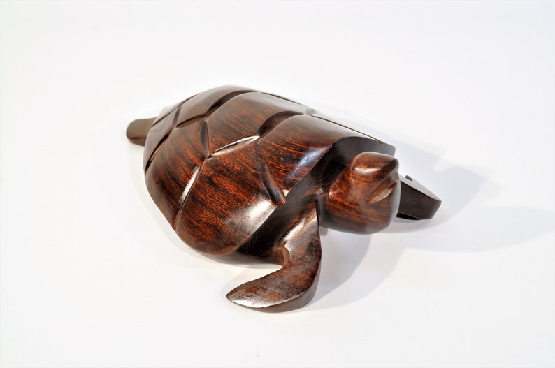 Mid Century Ironwood Turtle/vintage /wood Turtle Home Decor/wood Turtle ...