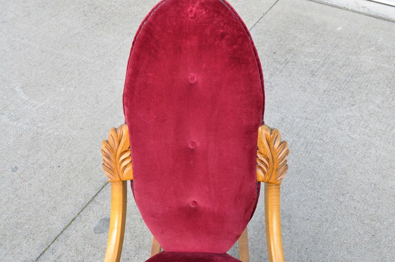 Mid Century Red Velvet Rocking Chair by Elferdink Nantucket - Etsy