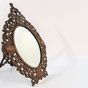 Large 15'' T Medieval Style Copper Table Mirror / Medieval/gothic Decor ...
