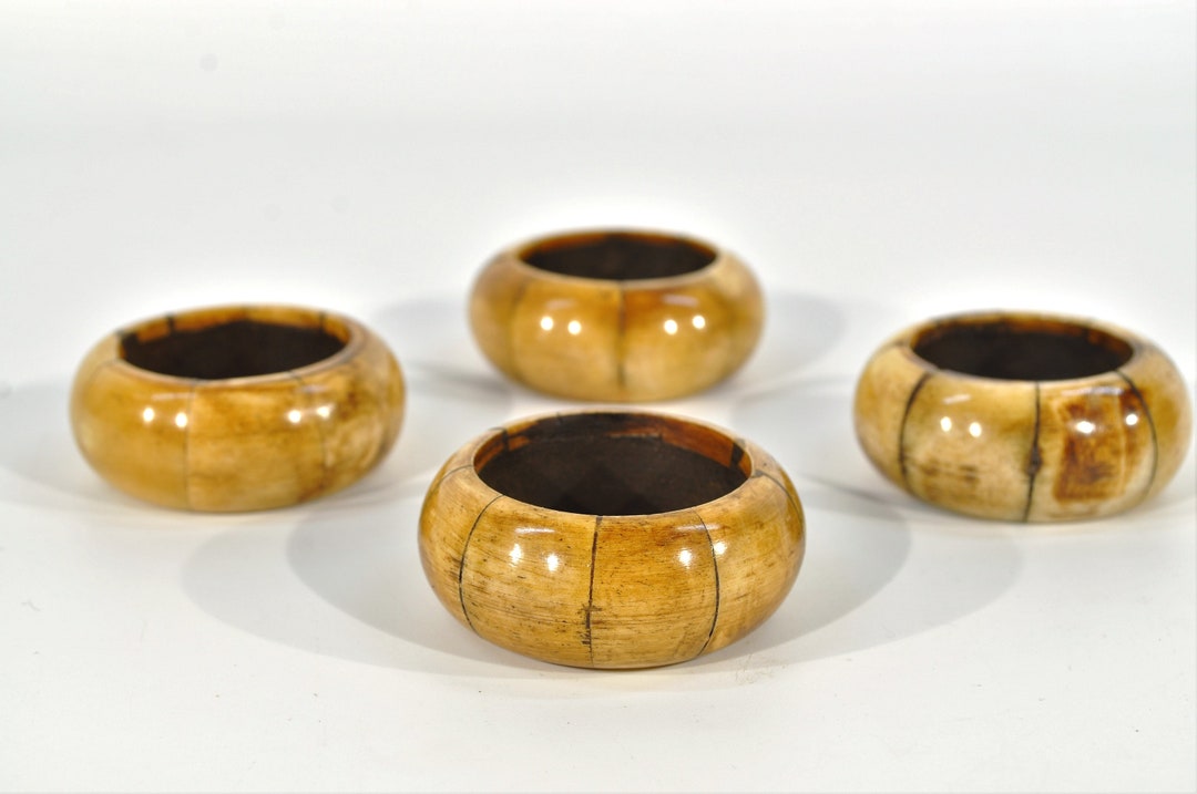 Mid Century Bone Napkin Rings Set of Four - Etsy
