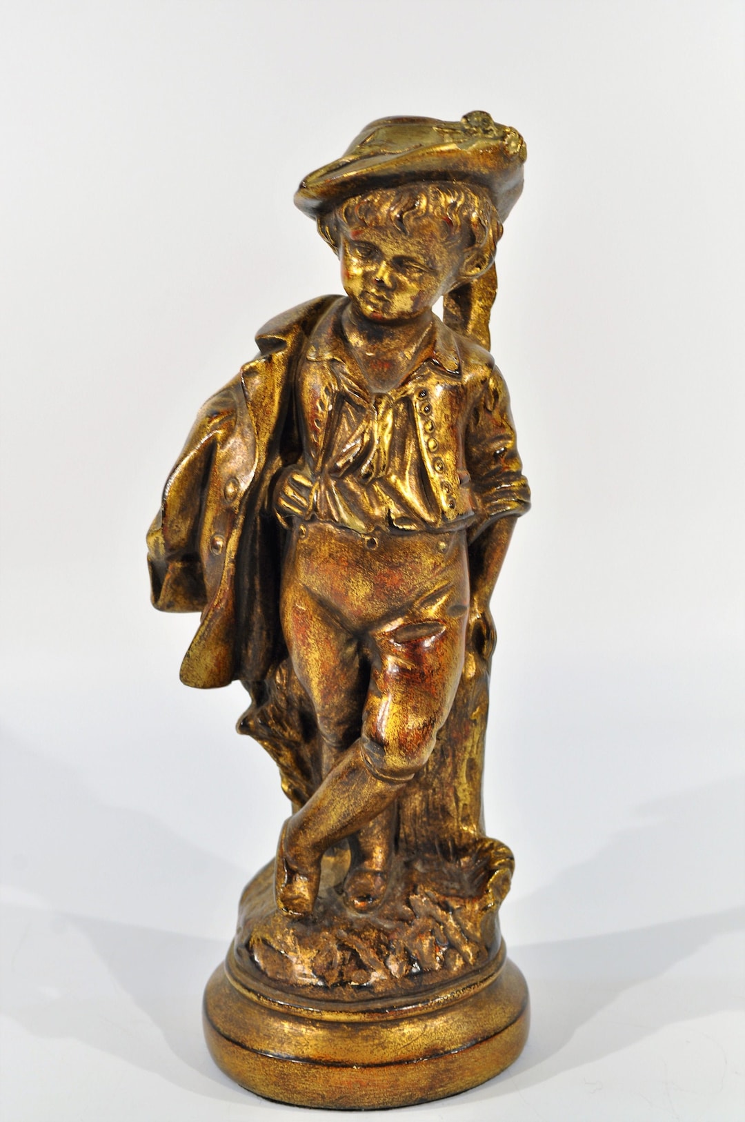 Vintage Country Pastoral Shepherd Boy Statue - Etsy