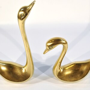 Large Mid Century Modern Brass Swan Set /bookends Brass Décor Desk ...