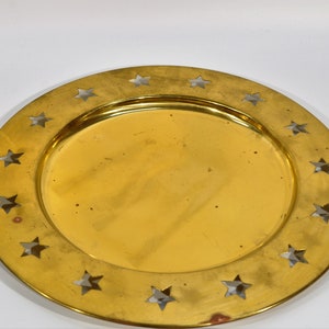 6 Vintage Solid Brass Star Design Charger Plate/ Vintage Holidays ...