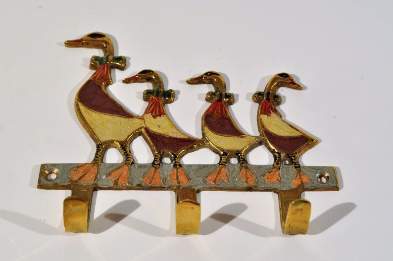 Ducks Brass Enamel Coat Hook Brass Rustic for Key Hook/rustic - Etsy