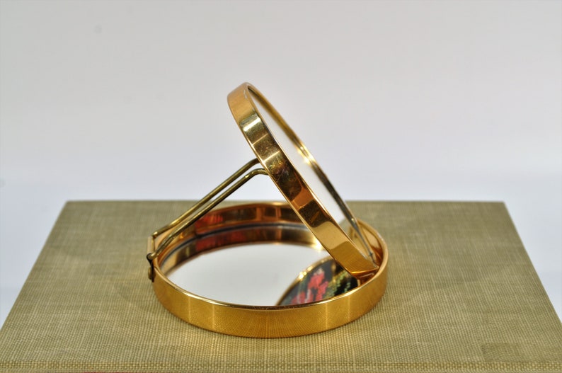 Petit Point Mirror Stow-a-way Mirror Vintage Travel Hand - Etsy