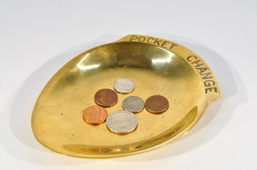 Vintage Brass Pocket Change Dish - Etsy