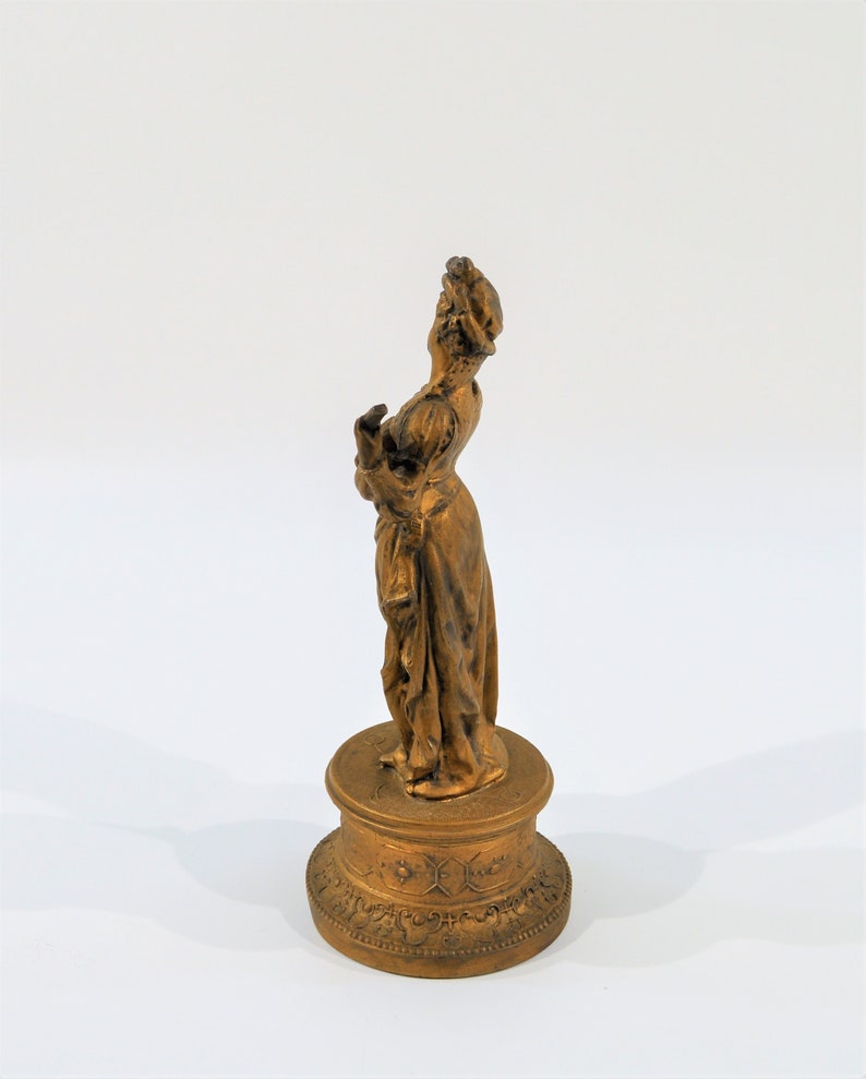 Art Nouveau Brass Woman Statue - Etsy