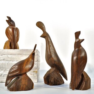 Quail Statue Set of 4 /ironwood Hand Carved Quail Statues,/ Bird ...