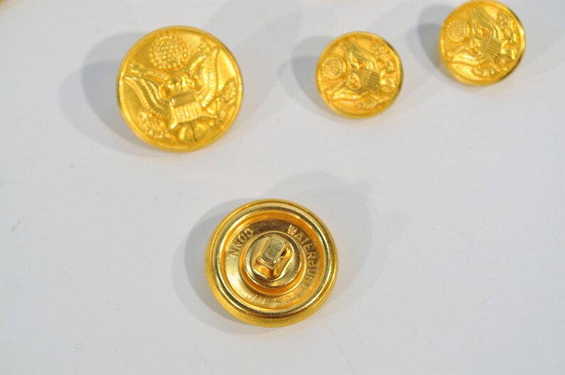 Vintage Military Uniform Metal Buttons by Waterbury Co's - Etsy