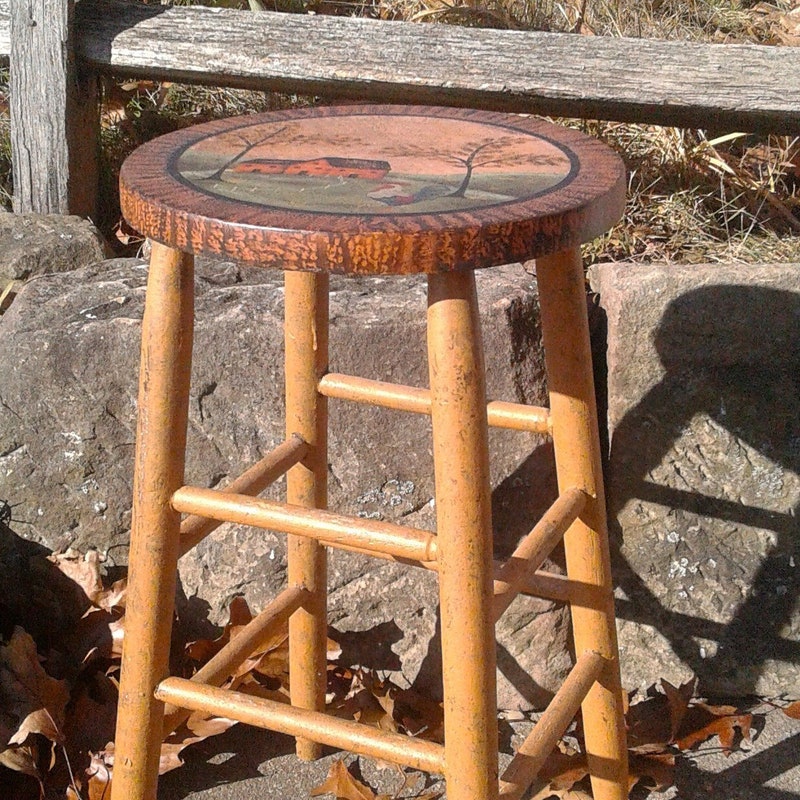 Hand Painted Bar Stools - Etsy