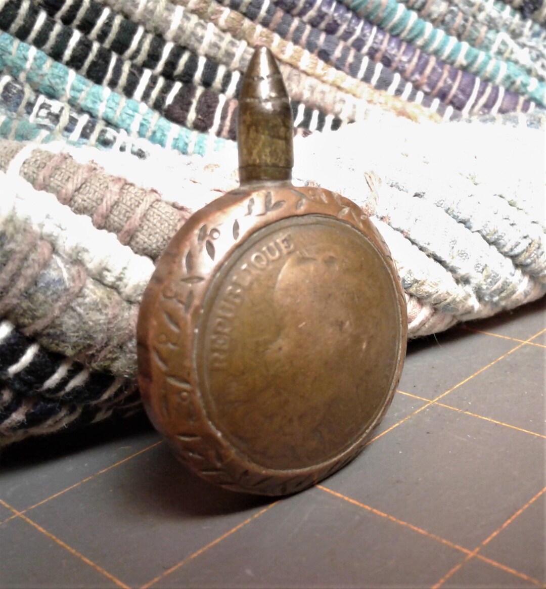 Antique Bronze WWI Trench Art Lighter Georgivs V Mariane Republique ...