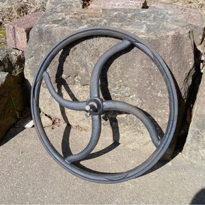 Antique Cast Iron Flywheel for Foot Treadle Powered Machinery 17.50 in ...