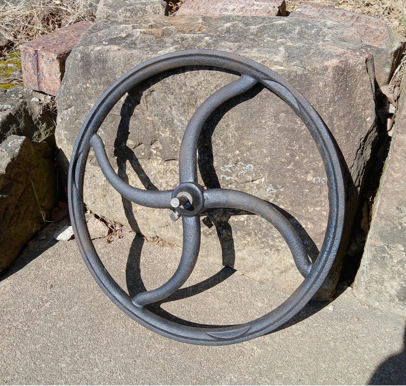 Antique Cast Iron Flywheel for Foot Treadle Powered Machinery 17.50 in ...