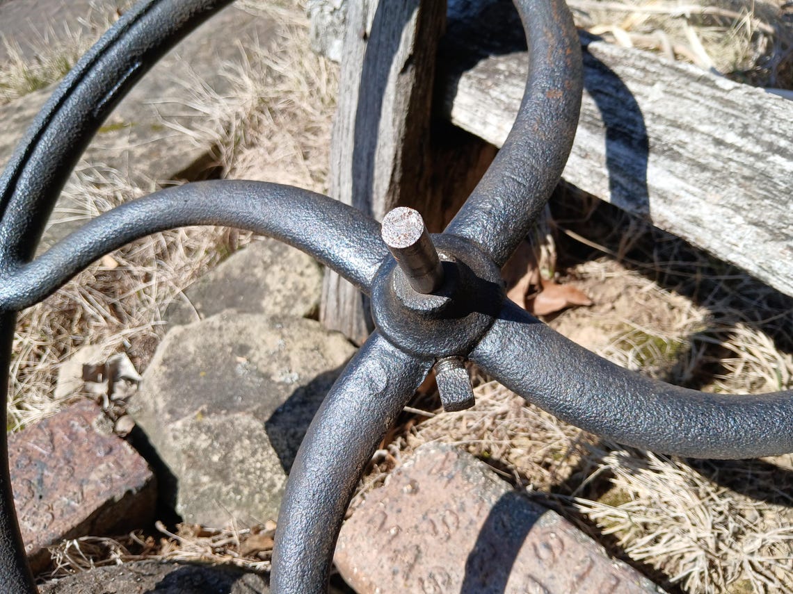 Antique Cast Iron Flywheel for Foot Treadle Powered Machinery 17.50 in ...
