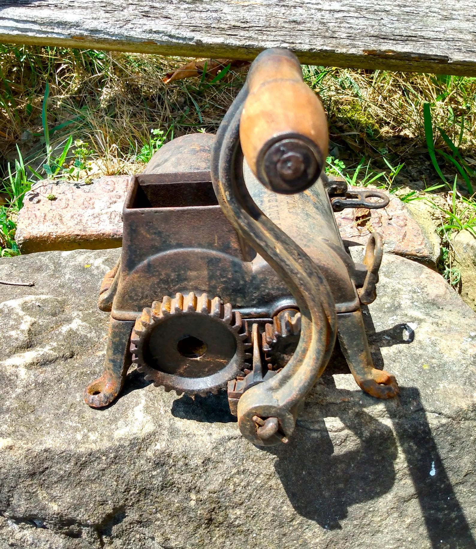 Antique Cast Iron Meat Grinder W Hand Crank Handle 1873 Era - Etsy