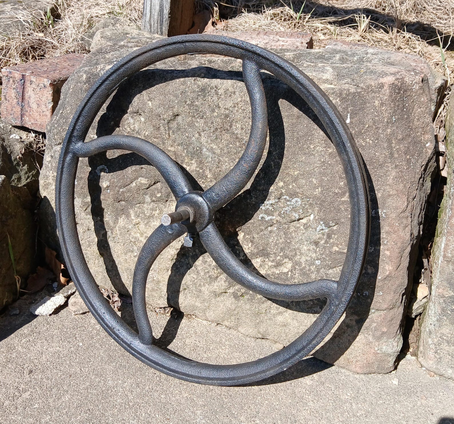 Antique Cast Iron Flywheel for Foot Treadle Powered Machinery 17.50 in ...