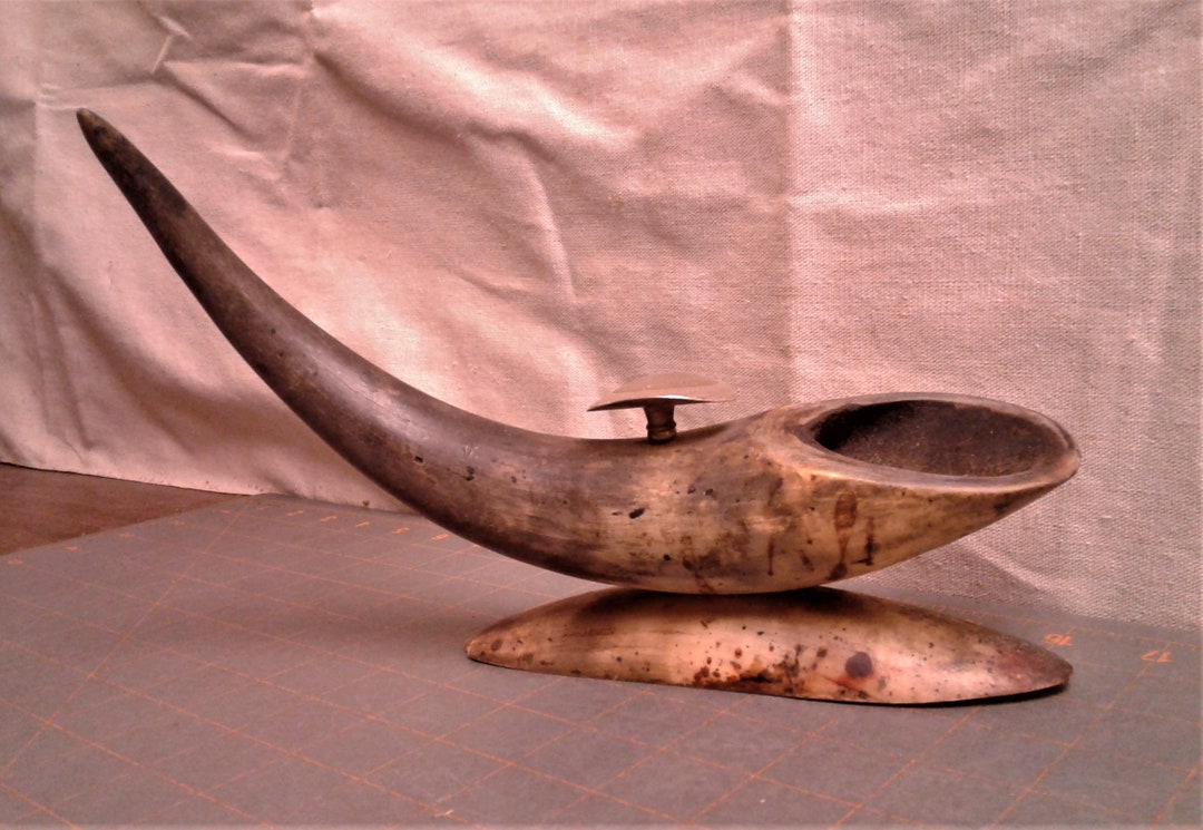 Vintage Cow Steer Bull Horn Cigar Pipe Holder and Ashtray Western Decor ...
