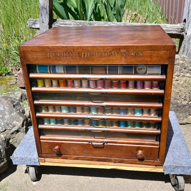 Antique Thread Cabinet - Etsy