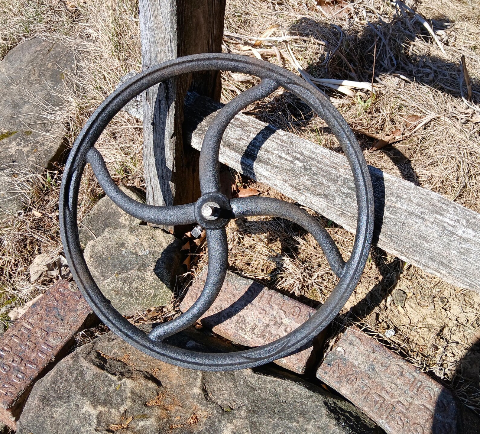 Antique Cast Iron Flywheel for Foot Treadle Powered Machinery 17.50 in ...