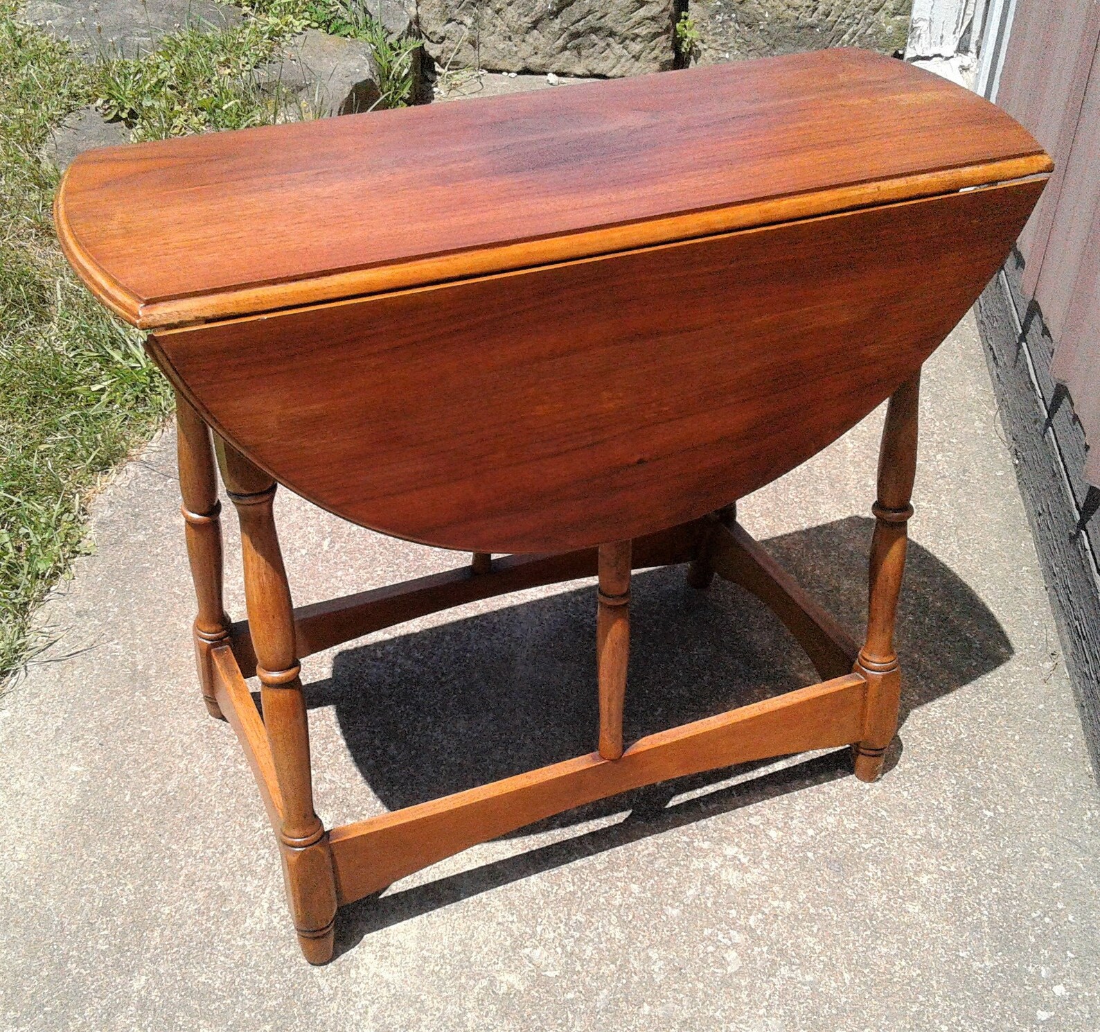 Antique Mahogany Narrow Drop Leaf Round Table W Splayed Legs - Etsy