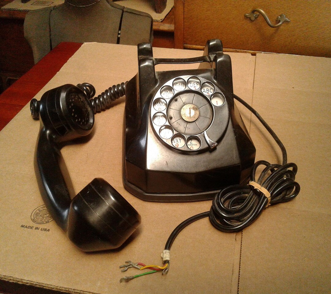 Antique Automatic Electric Telephone Monophone Black Art Deco Style - Etsy