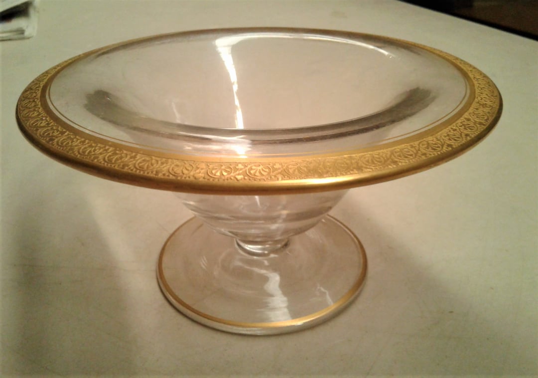 Antique Tiffin Pedestal Mayonnaise Bowl W Gold Plated Rim - Etsy