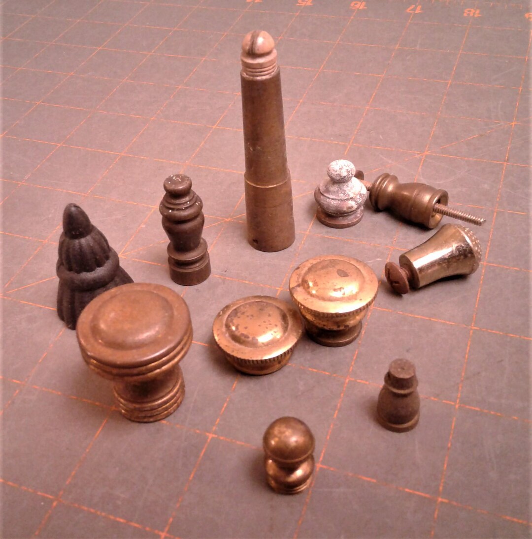 10 Antique Vintage Brass Lamp Toppers Assorted Size and Shapes - Etsy