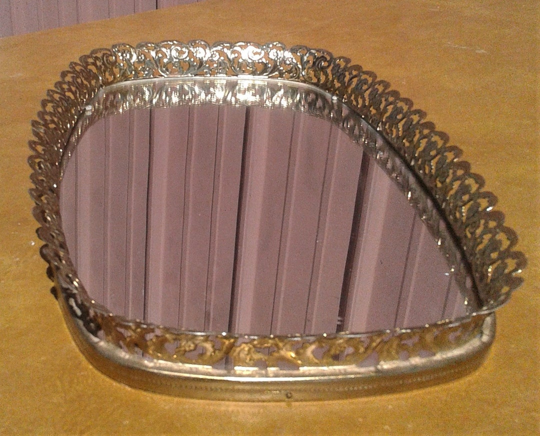 Vintage Mirror Jewelry Tray Hollywood Regency Style - Etsy