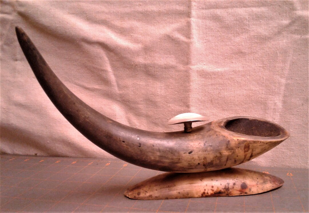 Vintage Cow Steer Bull Horn Cigar Pipe Holder and Ashtray - Etsy