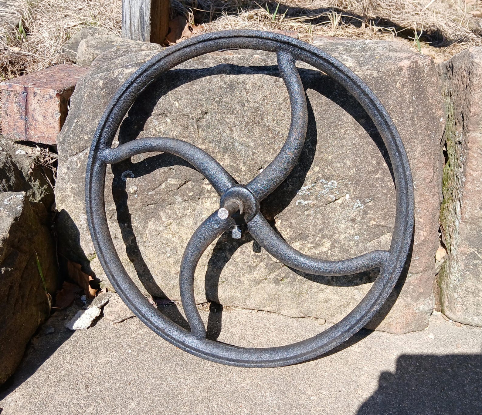 Antique Cast Iron Flywheel for Foot Treadle Powered Machinery 17.50 in ...