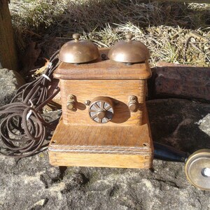 Antique Oak Wall Hanging Telephone With Rotary Dial and Receiver - Etsy