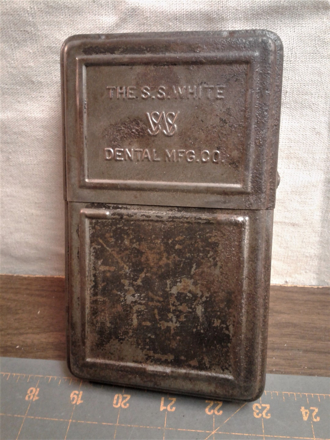 Antique S. S. White Revelation Bur Block Dental Tool Box Holder With 26 ...