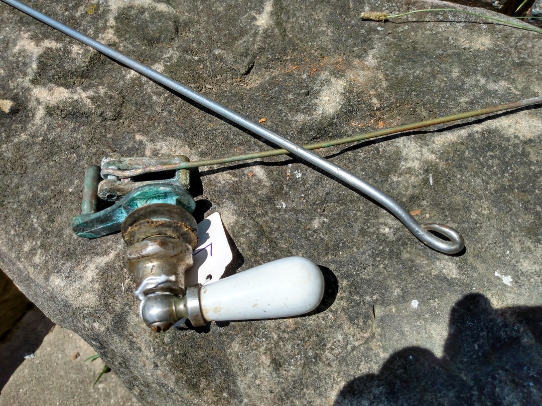 Antique Toilet Tank Flush Valve W Porcelain Handle Lever 1920s - Etsy