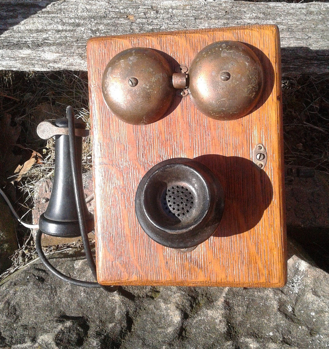 Antique Oak Crank Wall Hanging Telephone Patent 1894 - Etsy