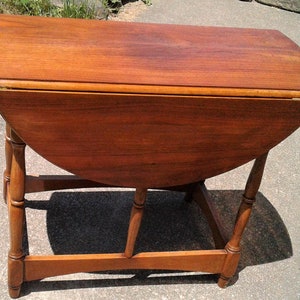 Antique Mahogany Narrow Drop Leaf Round Table W Splayed Legs - Etsy
