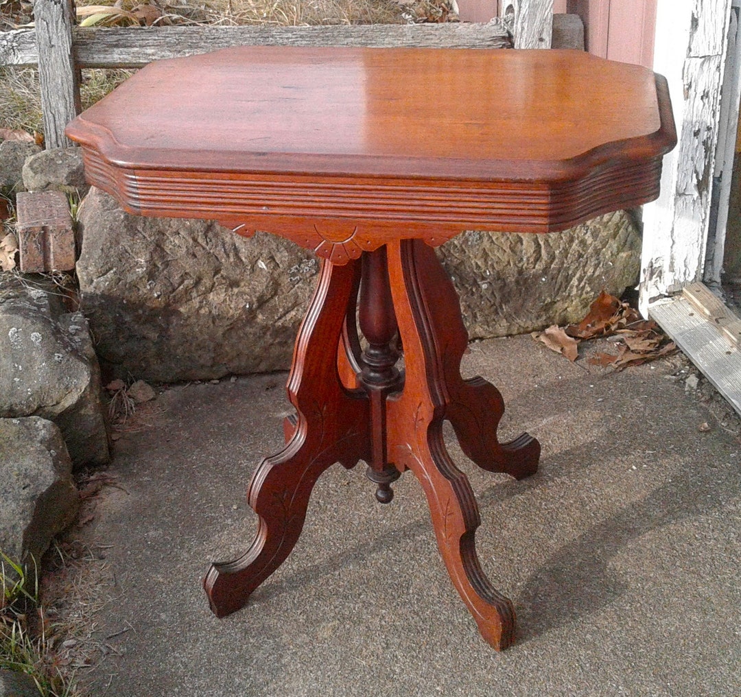 Antique Victorian or Eastlake Walnut Parlor Table 1870s - Etsy