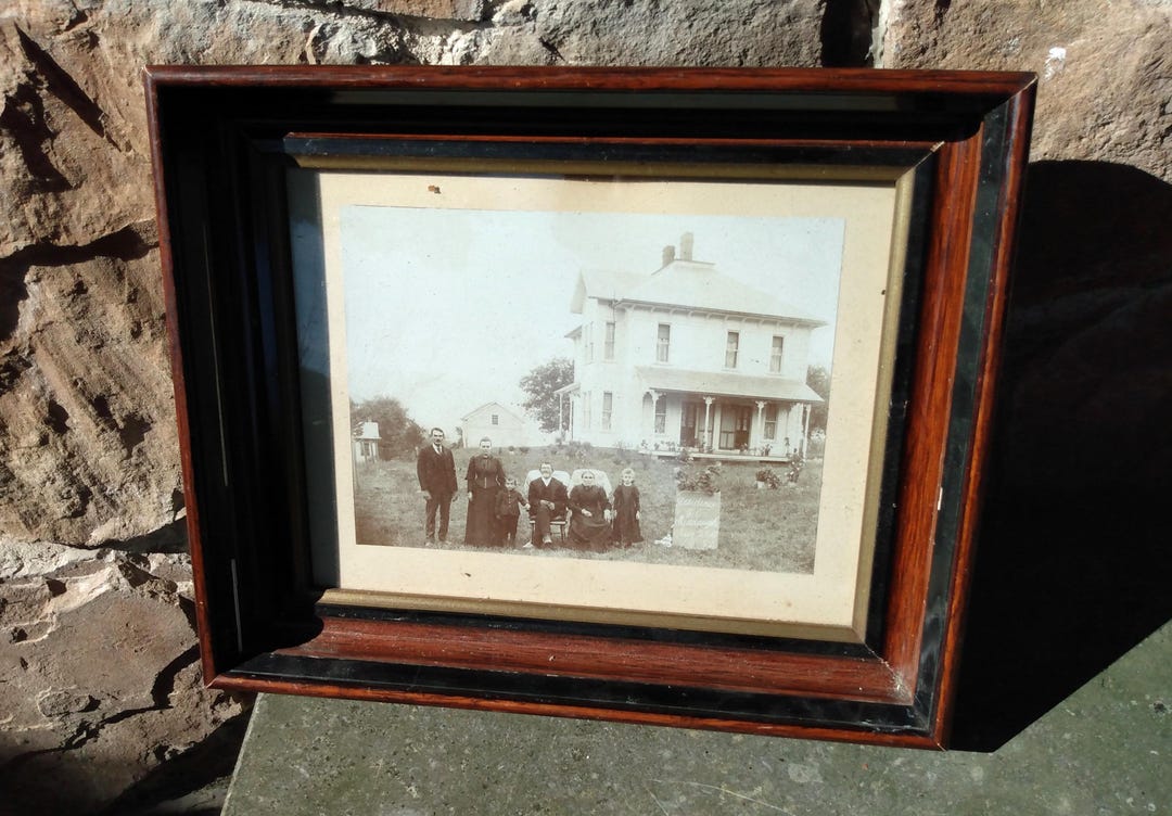 Antique Framed Shadow Box Family Photo Picture Residence of H C ...