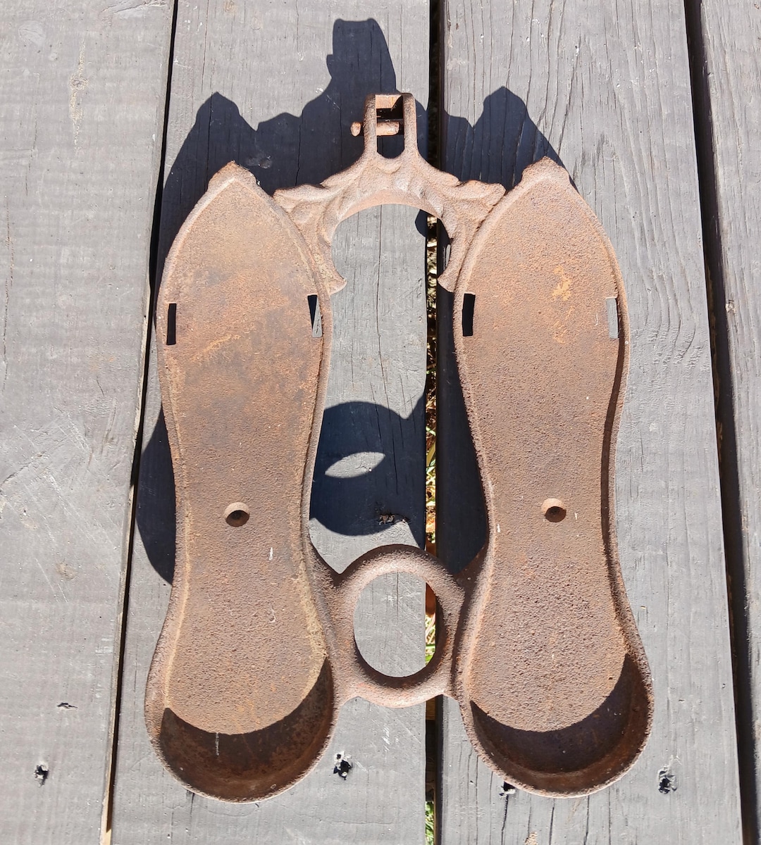 Antique Industrial Cast Iron Sewing Machine Foot Shaped Treadle Pedal ...