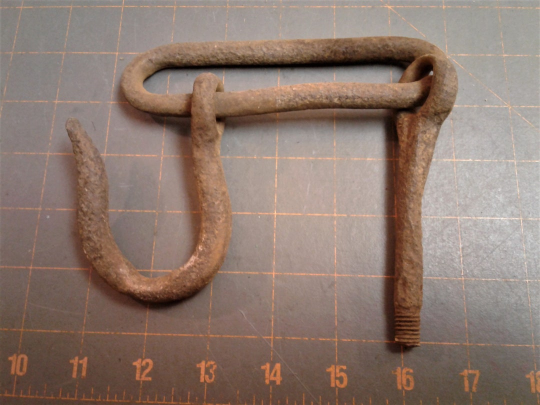 Antique Primitive Hand Forged Iron Gate Hook W/ Screw in Bolt - Etsy