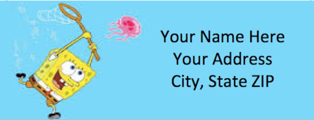 SPONGEBOB SQUAREPANTS Jellyfishing Personalized Address Labels - Etsy