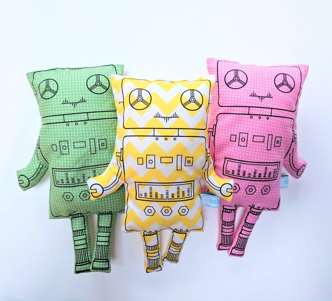 Soft Toy Robot. Original Design. Screen Printed Plush Soft Stuffed ...