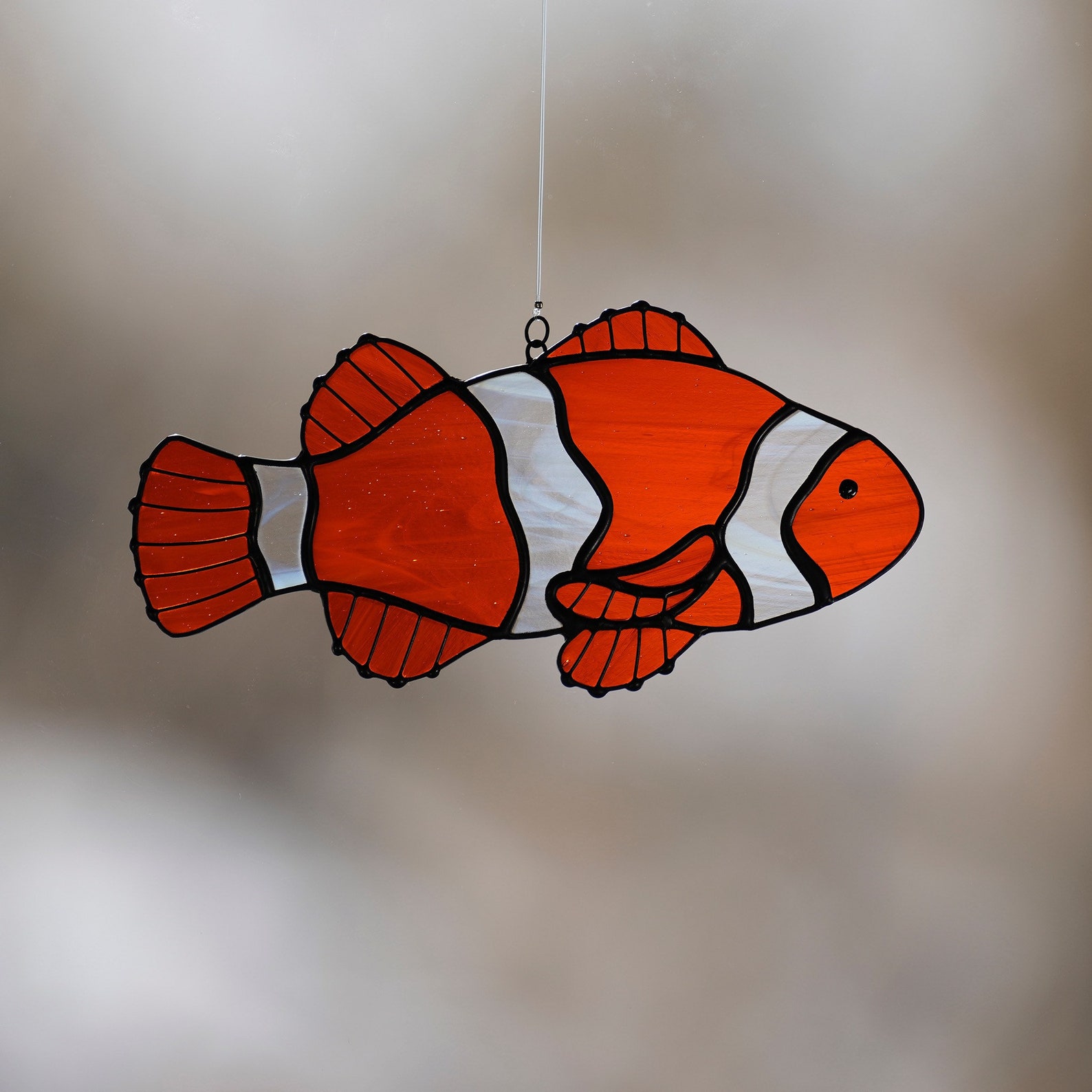 Clownfish Suncatcher Stained Glass Clownfish Anemonefish | Etsy