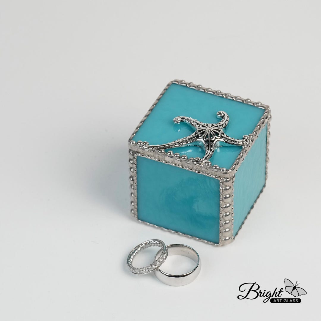 Small Stained Glass Proposal Box, Wedding Keepsake, Jewelry Storage ...