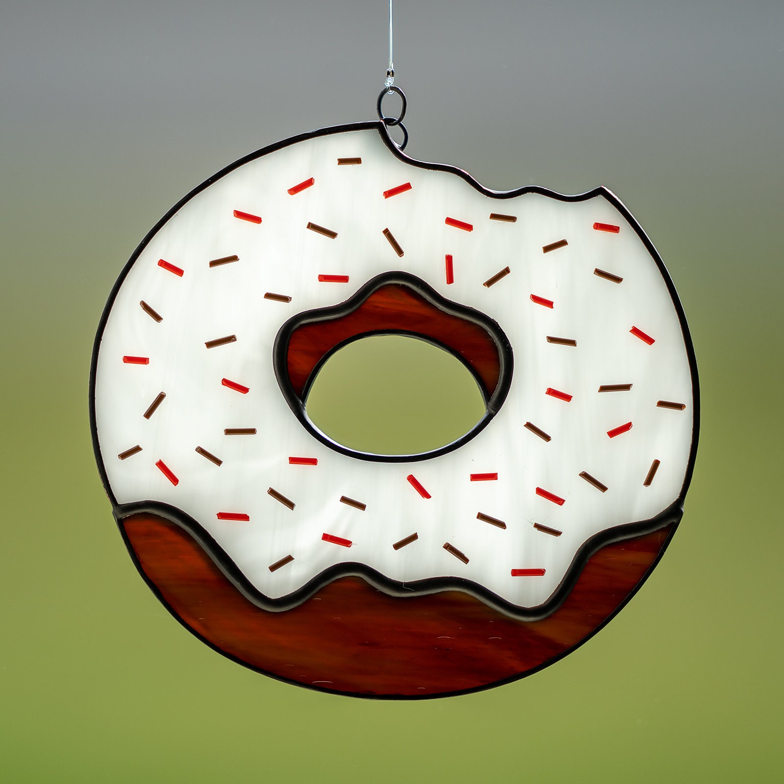 Outdoor & Gardening Suncatchers MEDIUM Stained Glass Donut Suncatcher ...