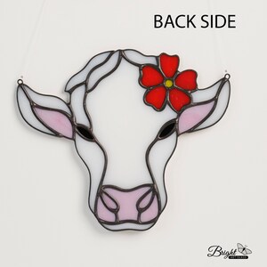 Cow, White Cow, Stained Glass Cow, Cow Suncatcher, Stain Glass Cow ...