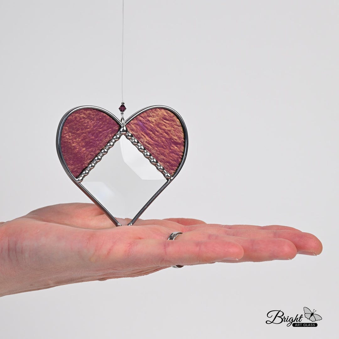 Stained Glass Heart Suncatcher Valentine Gift Idea Unique Valentine's ...