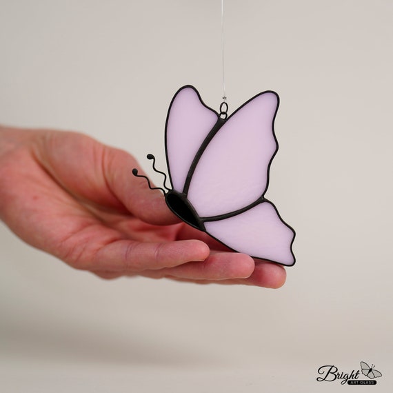 Stained Glass Pink Butterfly Suncatcher Pink Butterflies - Etsy